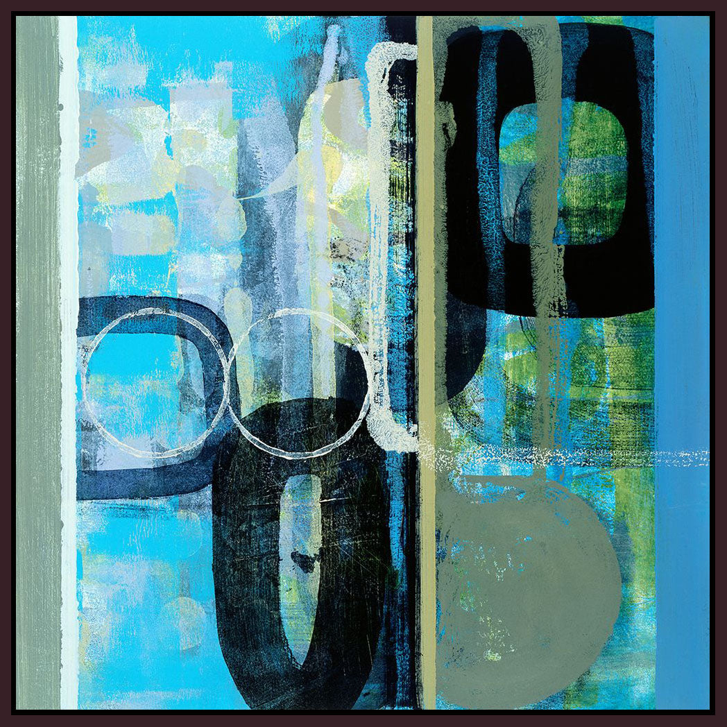 Framed Canvas Art Print Blue Crimp 3 FB1_817_72902